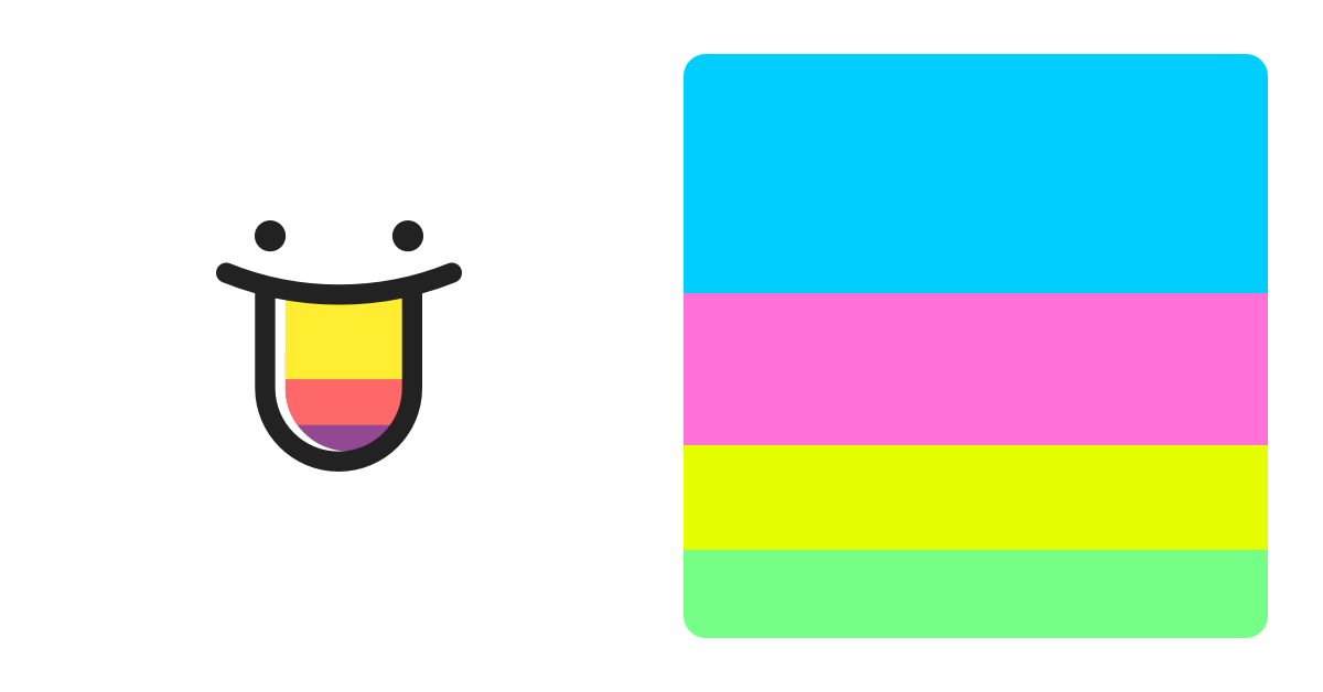 Color Palette: #00CEFF #FF71D6 #E6FF00 #75FF87 - Color Hunt