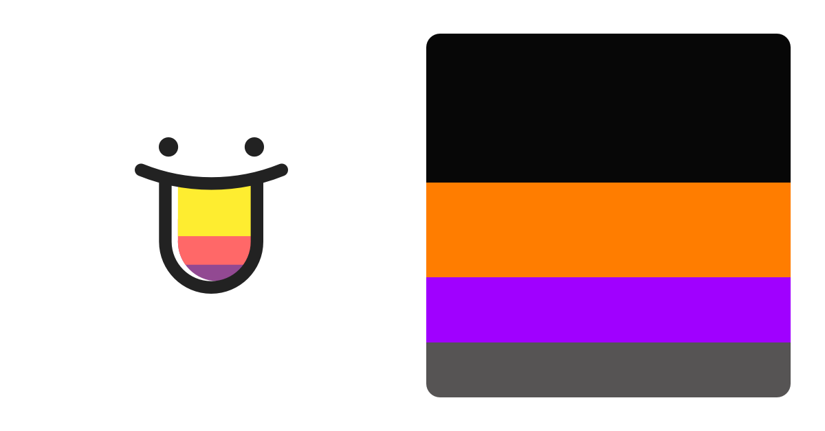 Color Palette: #070707 #FF7D00 #A000FF #565454 - Color Hunt