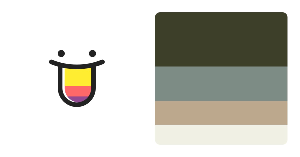 Color Palette: #3E3F29 #7D8D86 #BCA88D #F1F0E4 - Color Hunt