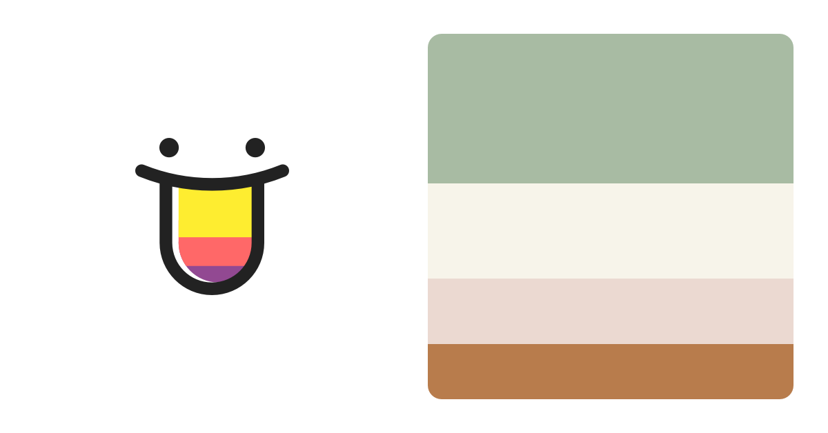Color Palette: #A8BBA3 #F7F4EA #EBD9D1 #B87C4C - Color Hunt