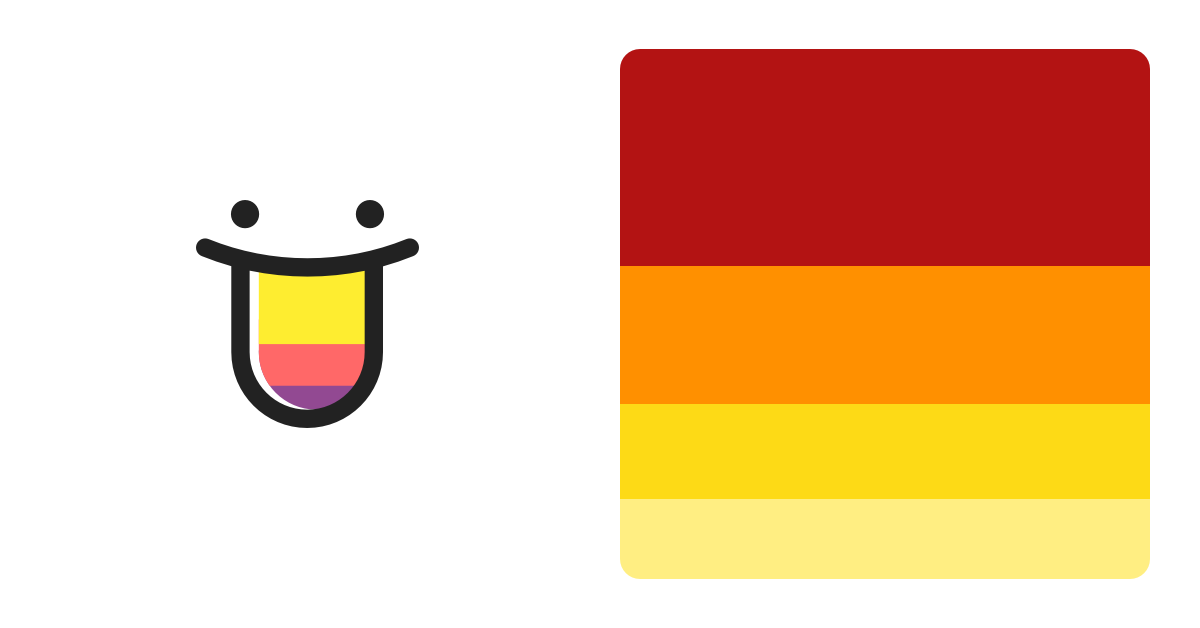 Color Palette: #B31313 #FF9000 #FDDA16 #FFEE82 - Color Hunt