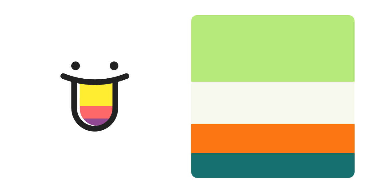 Color Palette: #B6EB7A #F7F7EE #FB7813 #17706E - Color Hunt