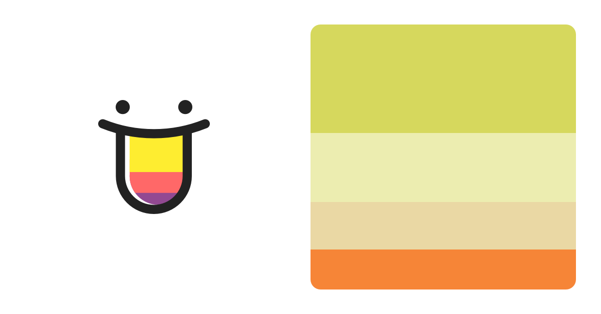 Color Palette: #D6D85D #ECEDB0 #EAD8A4 #F68537 - Color Hunt