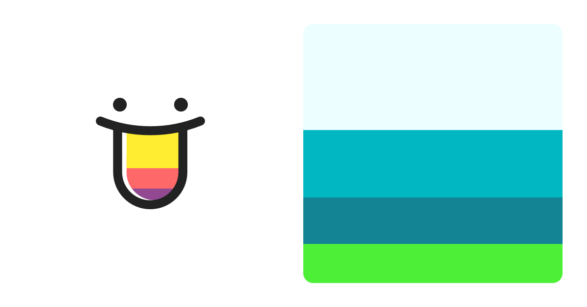 Color Palette: #ECFEFF #00B7C2 #128494 #4EF037 - Color Hunt