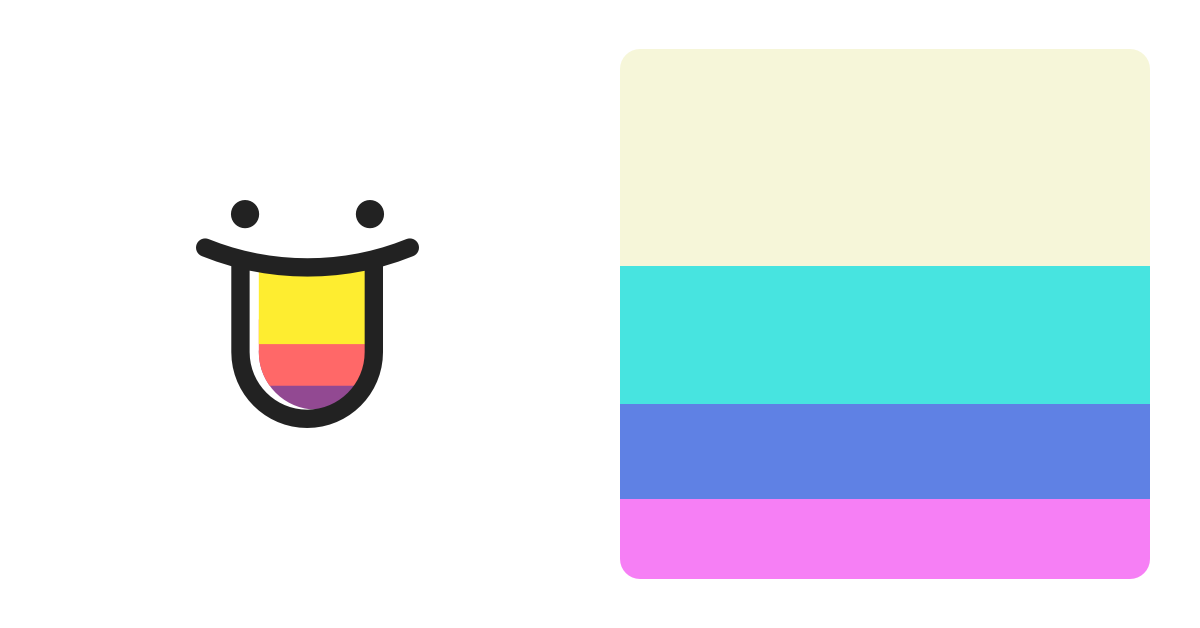 Color Palette: #F6F6D9 #47E4E0 #5F81E4 #F67FF5 - Color Hunt