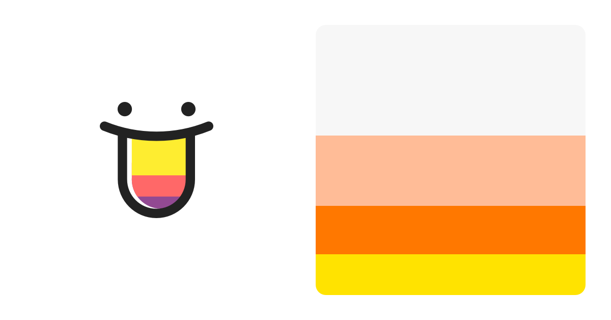 Color Palette: #F7F7F7 #FFBC97 #FF7800 #FFE300 - Color Hunt