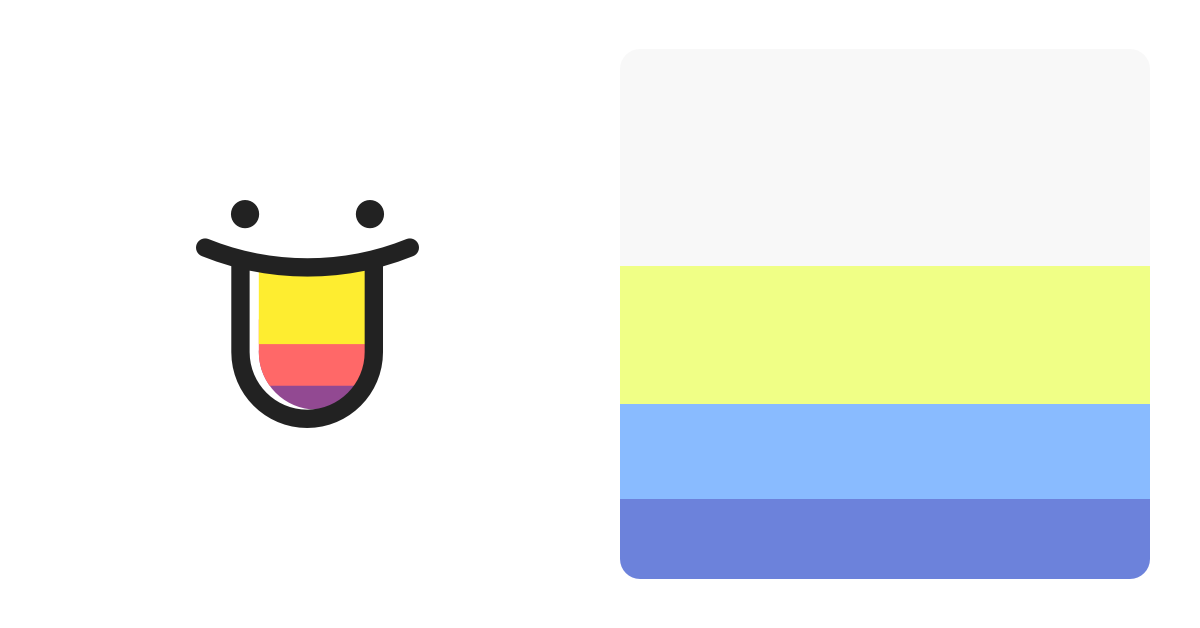 Color Palette: #F8F8F8 #F0FF86 #89BBFF #6C82DB - Color Hunt