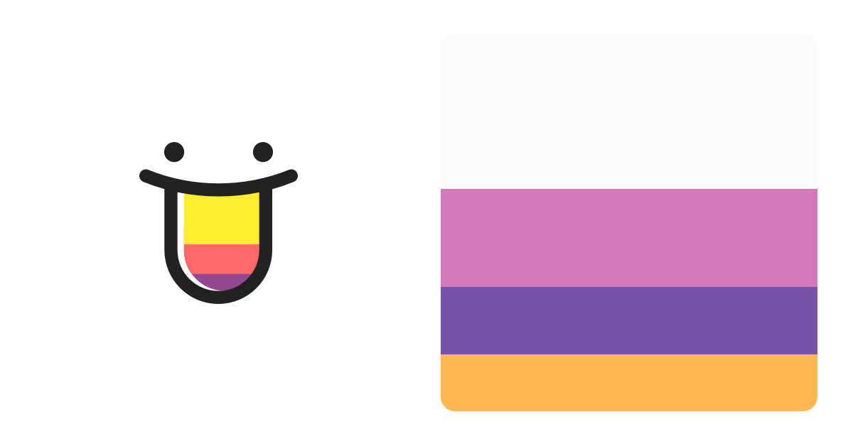 Color Palette: #FBFBFB #D579B8 #7453A8 #FFB752 - Color Hunt