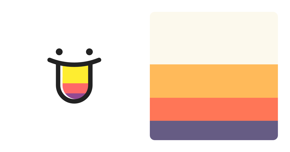 Color Palette: #FCF9ED #FFBA5A #FF7657 #665C84 - Color Hunt