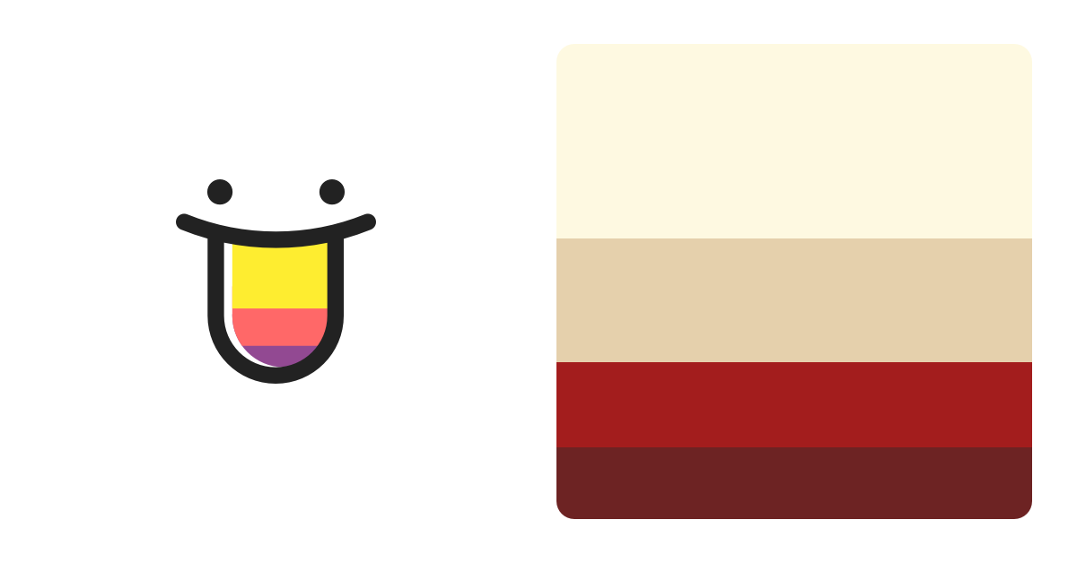 Color Palette: #FEF9E1 #E5D0AC #A31D1D #6D2323 - Color Hunt