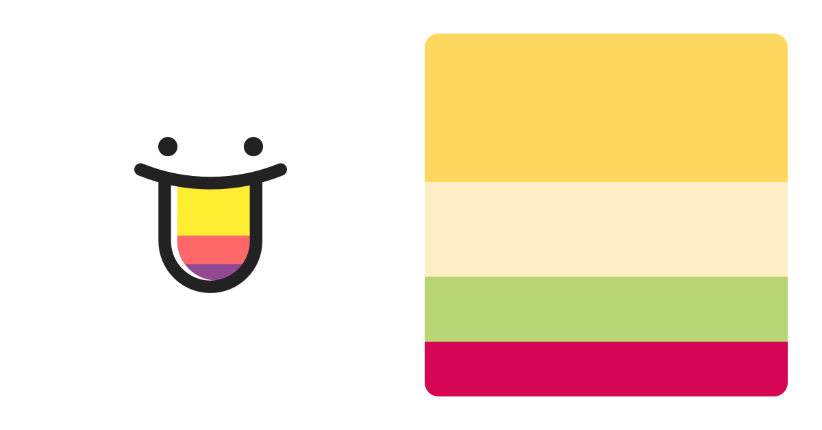 Color Palette: #FFD95F #FFEFC8 #B8D576 #D70654 - Color Hunt