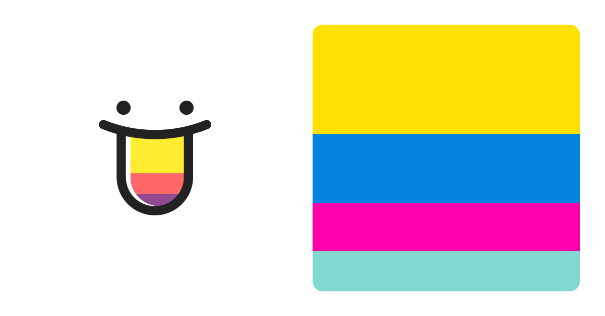 Color Palette: #FFE000 #0384DF #FF00AB #81D8D0 - Color Hunt