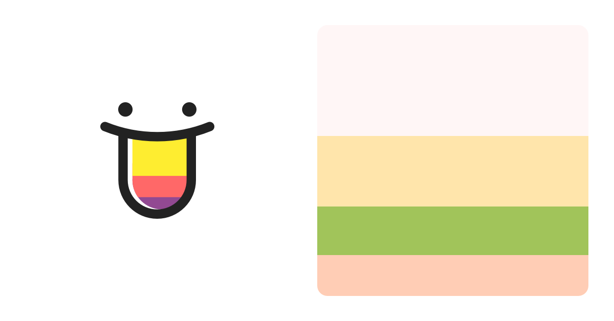 Color Palette: #FFF6F6 #FFE5AB #A1C45A #FFCDB5 - Color Hunt